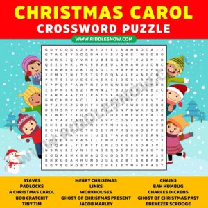 Christmas Carol Crossword Puzzles With Answer Keys - Riddles Now